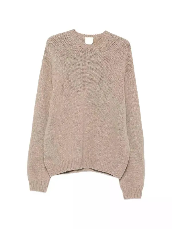 A.p.c. Logo-knit Crew-neck Sweater - Neutrals