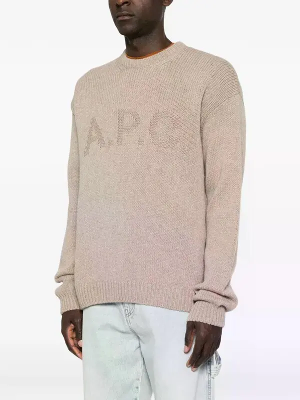 A.p.c. Logo-knit Crew-neck Sweater