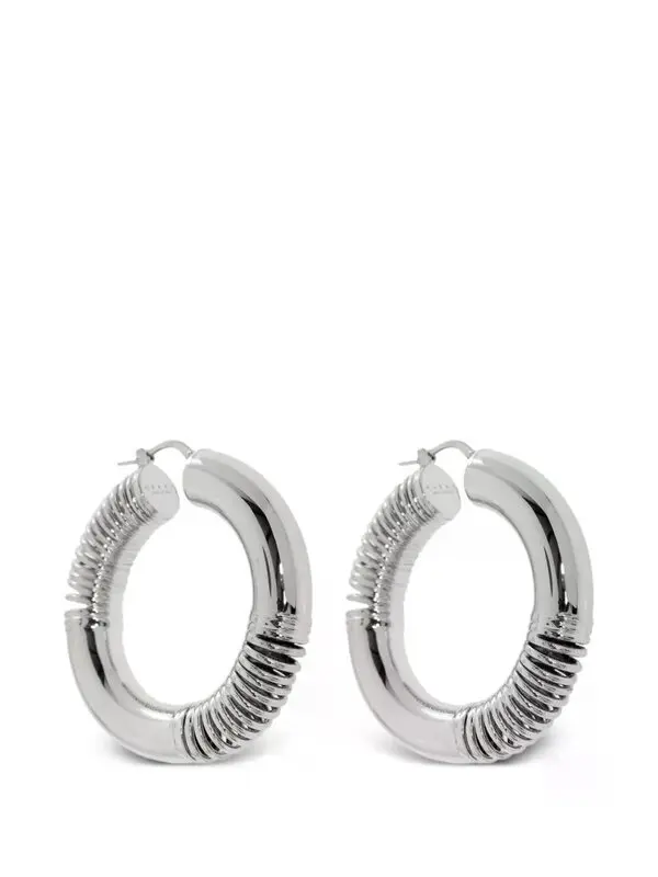Marni Ridged Hoop Earrings - Silver