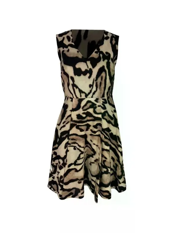 Diane Von Furstenberg 2010s Renna Animal-print Wool Dress - Neutrals