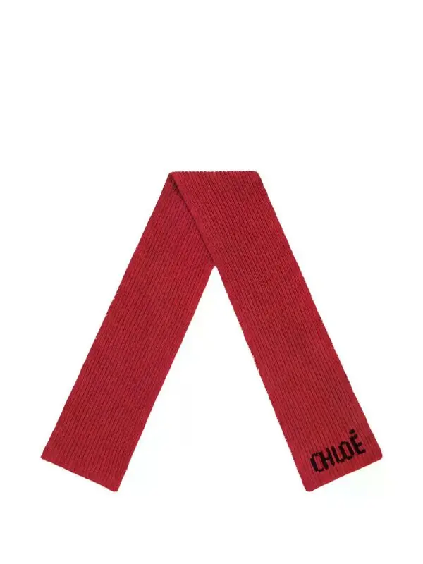 Chloé Logo Scarf - Red