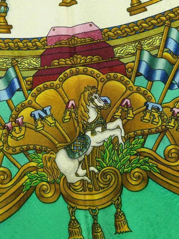 Hermès 20th Century Luna Park Silk Scarf 90 Scarves - Green