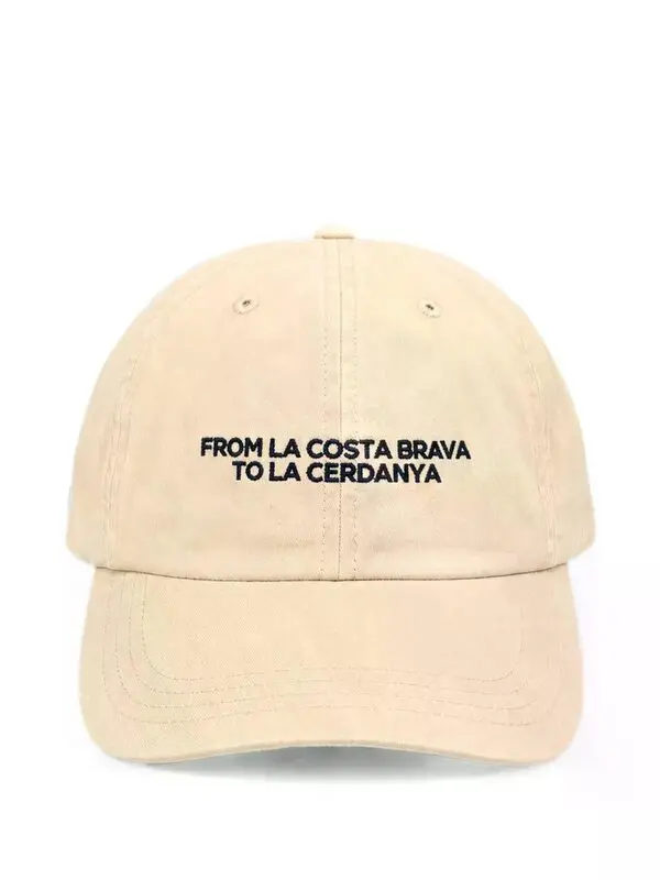 LES HÉRITIERS Slogan-embroidered Cotton Cap - Neutrals
