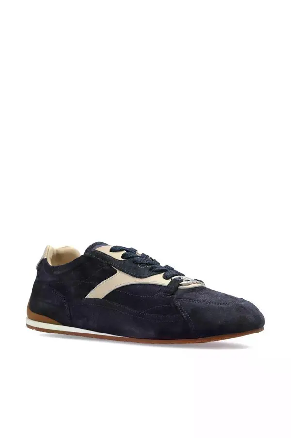 FERRAGAMO Gancini Suede-panel Sneakers - Blue