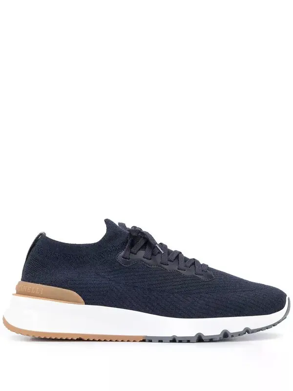 Brunello Cucinelli Knitted Low-top Sneakers - Blue