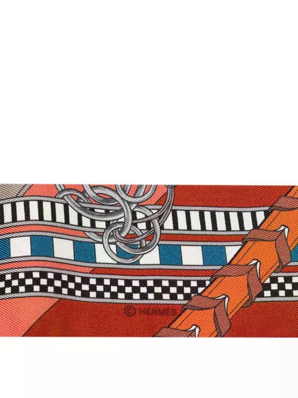 Hermès 2010-2018 Brides Et Gris Gris Twilly Silk Scarf Scarves