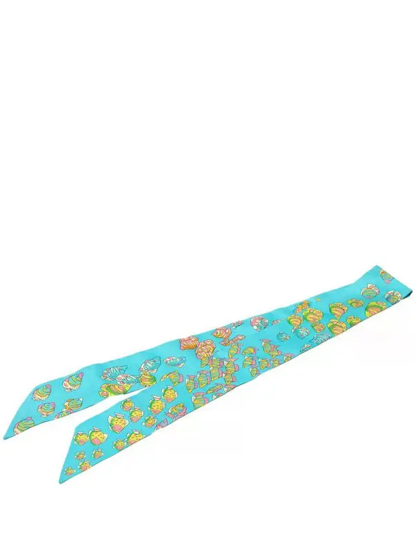 Hermès 2010-2018 Rencontre Oceane Twilly Silk Scarf Scarves - Blue