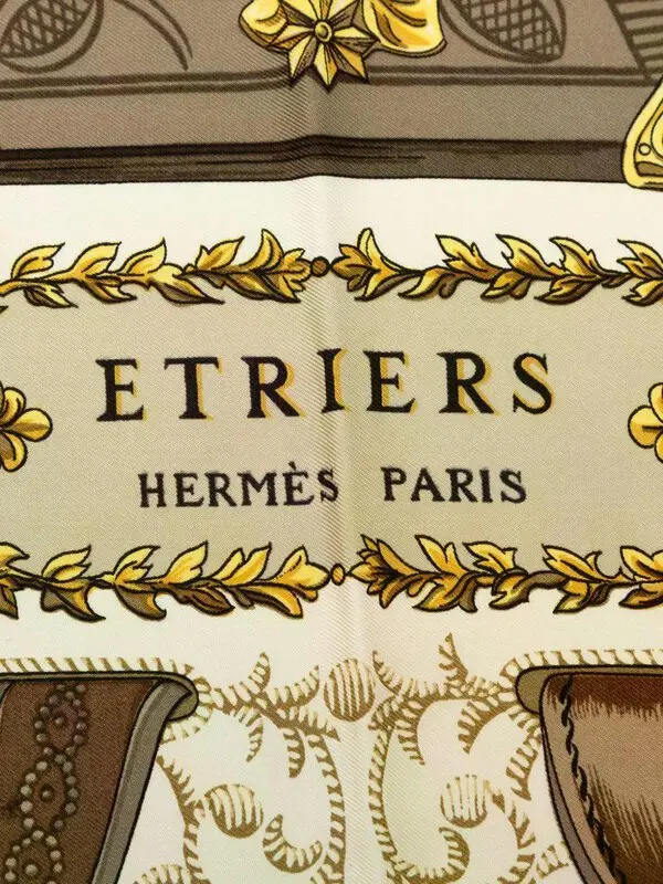 Hermès 2000-2026 Etriers Silk Scarf 90 Scarves - Neutrals