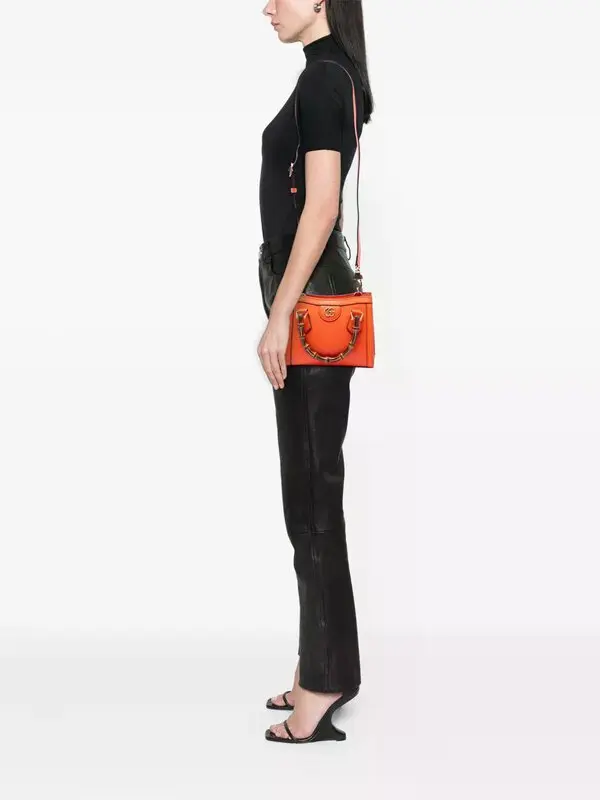 Gucci Leather Bamboo Diana Satchel - Orange