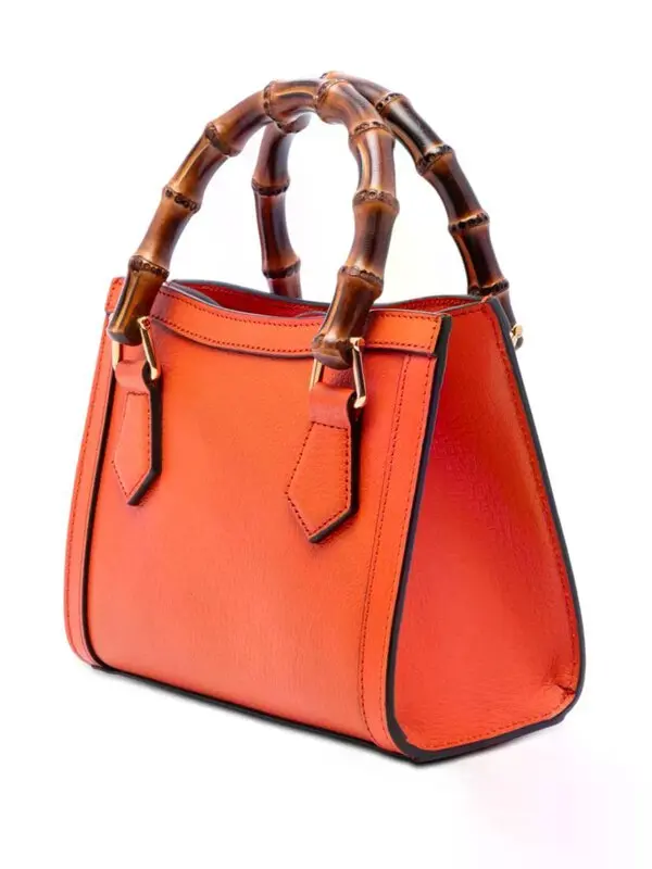 Gucci Leather Bamboo Diana Satchel - Orange
