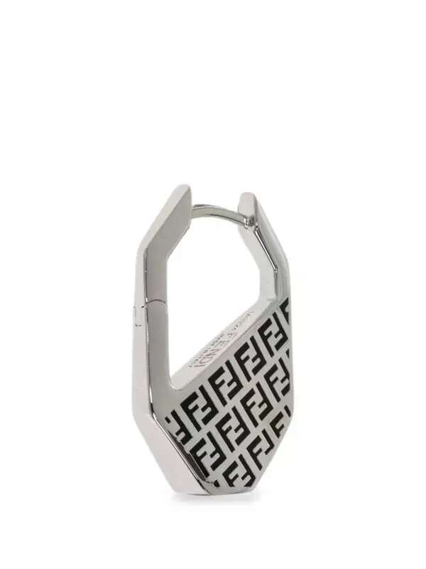 Fendi Ff Motif Geometric Earring - Silver