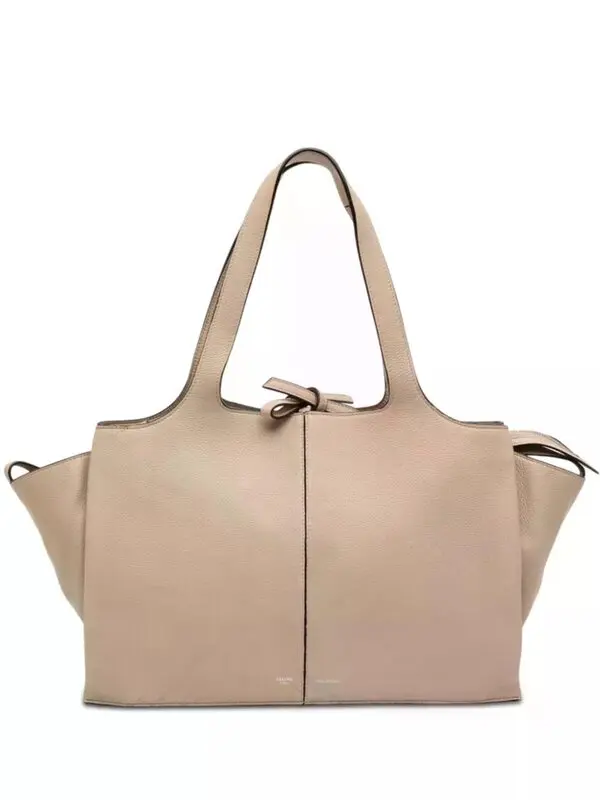 Celine 2016 Medium Grained Calfskin Trifold Tote Bag - Neutrals