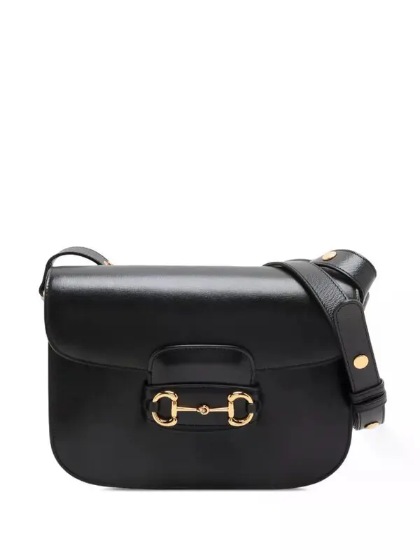 Gucci 2016-2026 Medium Leather Horsebit 1955 Shoulder Bag - Black