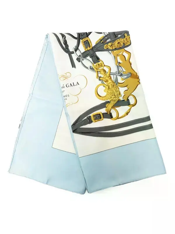 Hermès 1980-1990 Brides De Gala Silk Scarf 90 Scarves - Blue