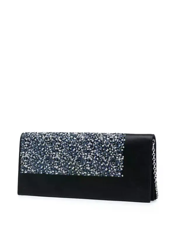 Dior Satin Sequin Clutch With Chain Crossbody Bag