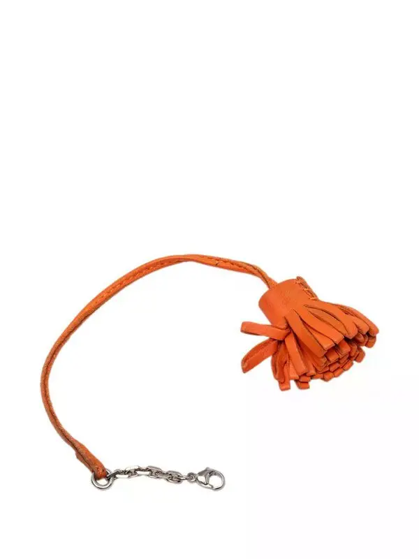 Hermès 2000-2026 Milo Lambskin Carmencita Page Marker Key Chain - Orange