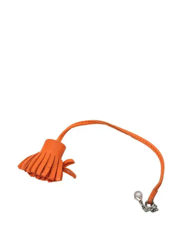 Hermès 2000-2026 Milo Lambskin Carmencita Page Marker Key Chain - Orange