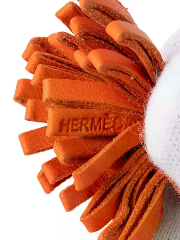 Hermès 2000-2026 Milo Lambskin Carmencita Page Marker Key Chain - Orange