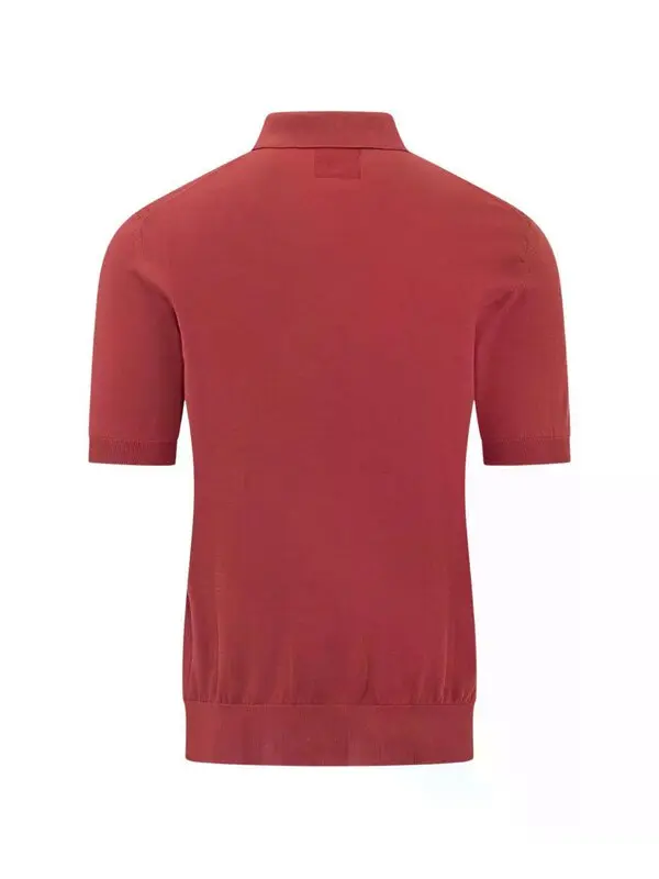 HOSIO Short-sleeve Knitted Polo Shirt - Red