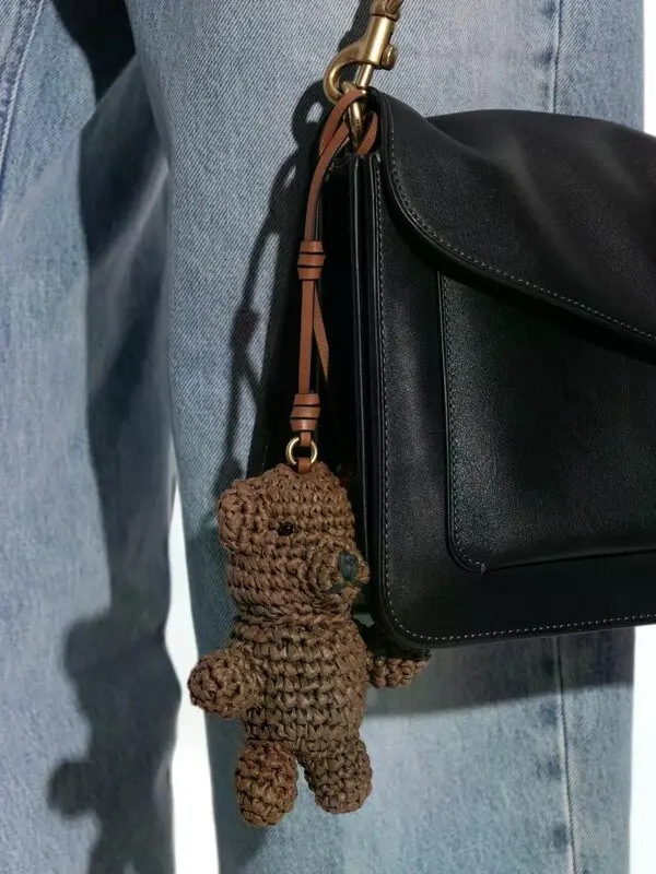 COACH Woven Teddy-bear Bag Charm