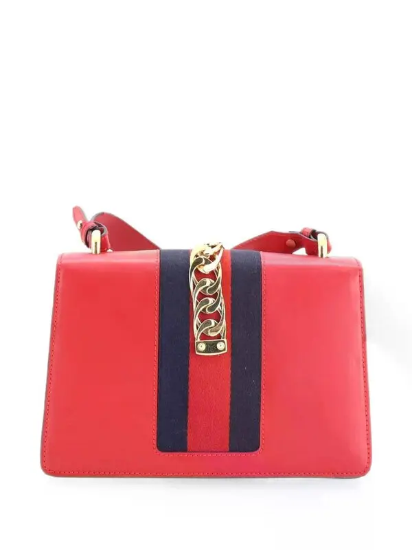 Gucci Sylvie Leather Small Shoulder Bag - Red