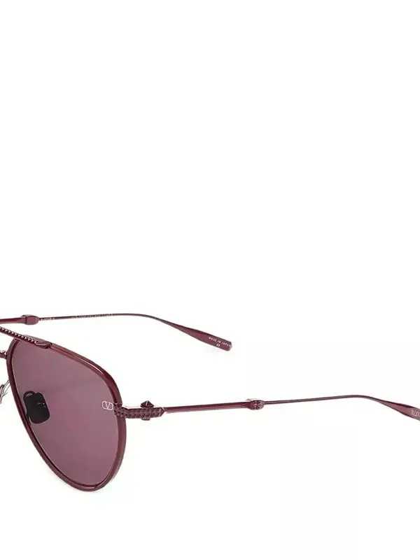 Valentino Garavani Rockstud Pilot-frame Sunglasses - Red