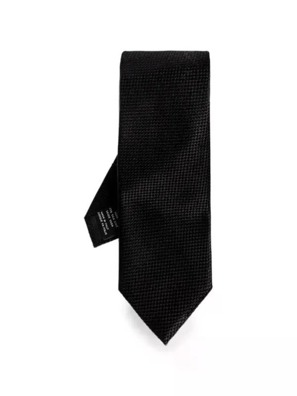 TOM FORD Check-pattern Silk Tie - Black