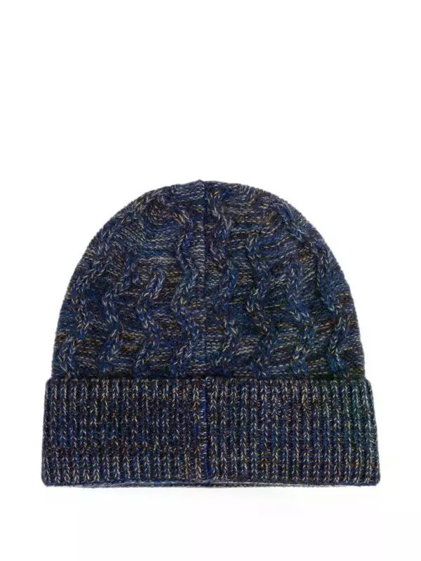 Etro Cable-knit Embroidered-logo Beanie Hat