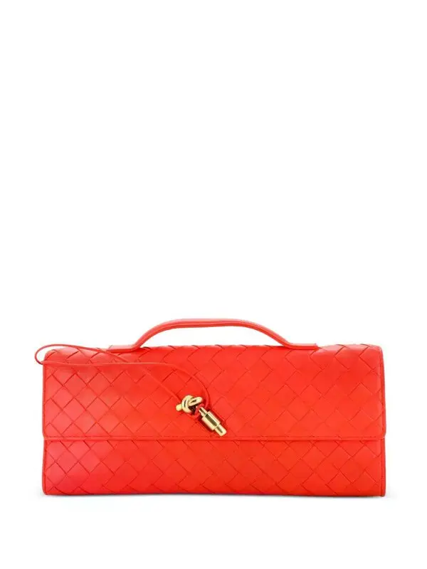 Bottega Veneta Andiamo Top Handle Clutch Bag - Orange