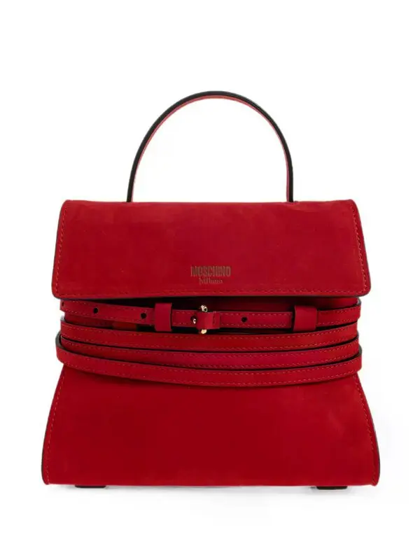 Moschino Tie Me Suede Tote Bag - Red