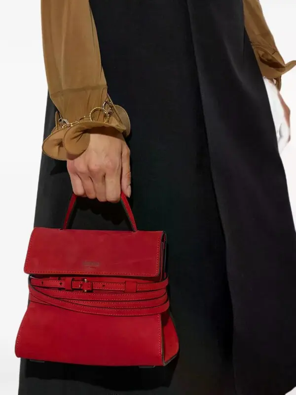 Moschino Tie Me Suede Tote Bag - Red