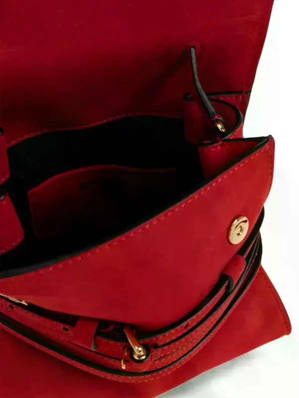 Moschino Tie Me Suede Tote Bag - Red