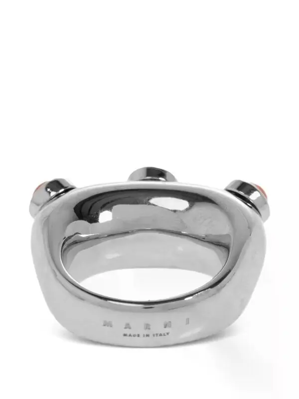 Marni Cabochon-embellished Brass Ring - Silver