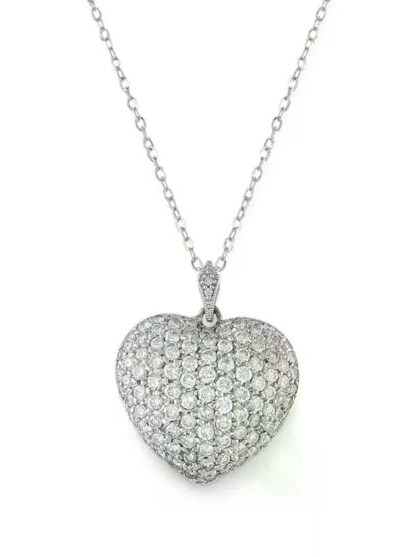 LB EXCLUSIVE Diamond Heart-pendant Necklace - Silver