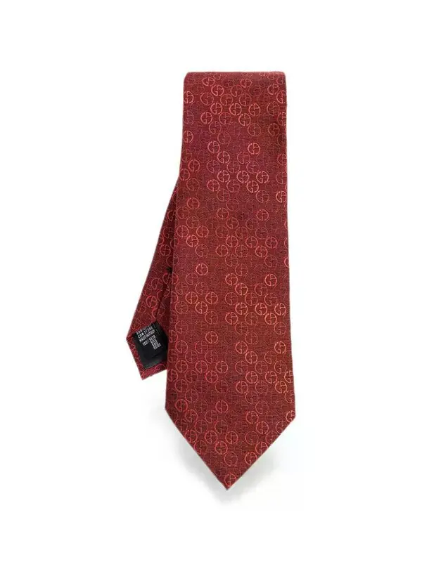 Giorgio Armani Logo-jacquard Pointed Tie - Red
