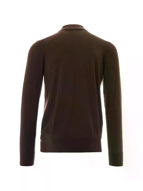PAOLO PECORA Zip-fastening Long-sleeve Polo Shirt - Brown