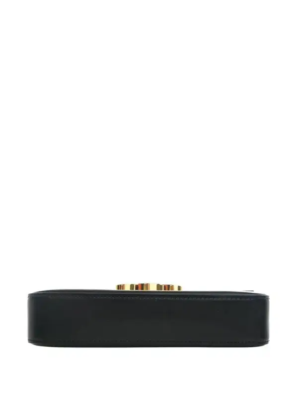 Celine Shiny Calfskin Triomphe Claude Shoulder Bag - Black