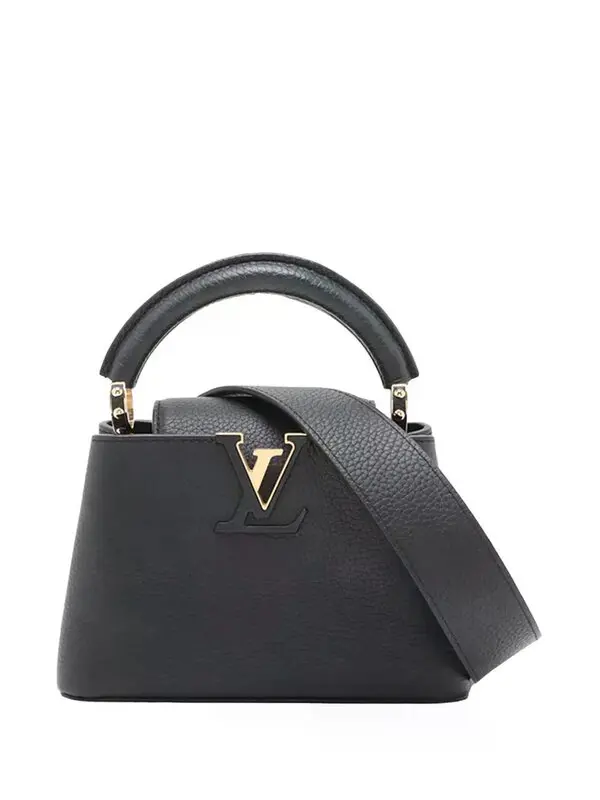 LOUIS VUITTON 2020-2026 Taurillon Mini Capucines Satchel - Black