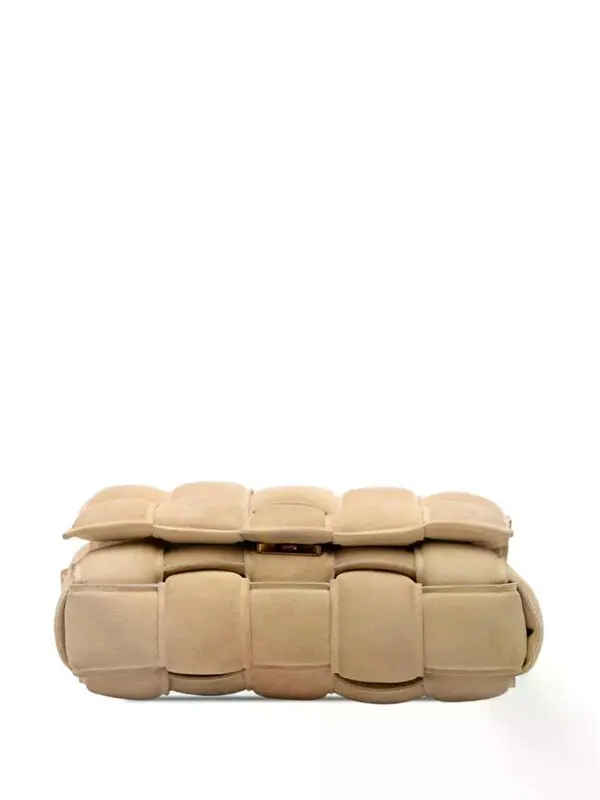 Bottega Veneta 2012-2026 Suede Intrecciato Padded Cassette Crossbody Bag - Neutrals