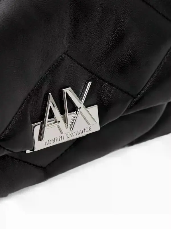 Armani Exchange Quilted Logo-plaque Shoulder Bag