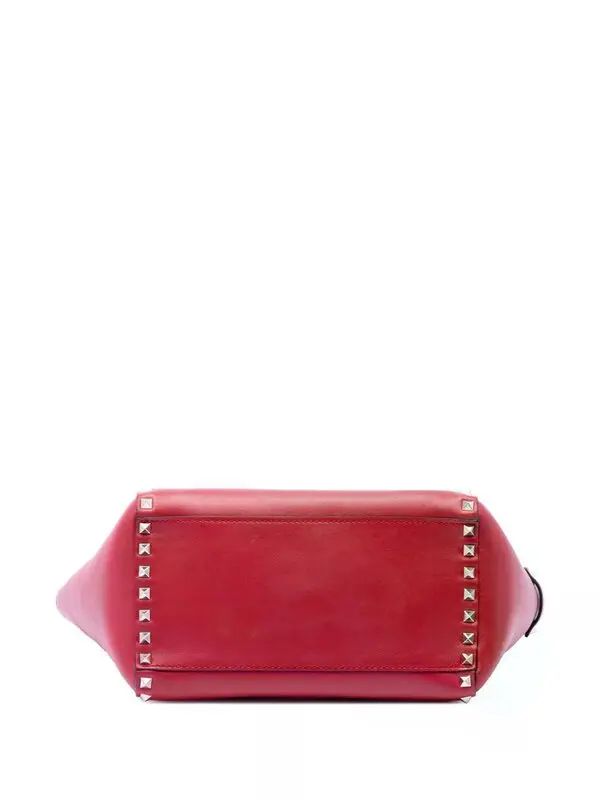 Valentino Garavani Rockstud Leather Satchel - Red