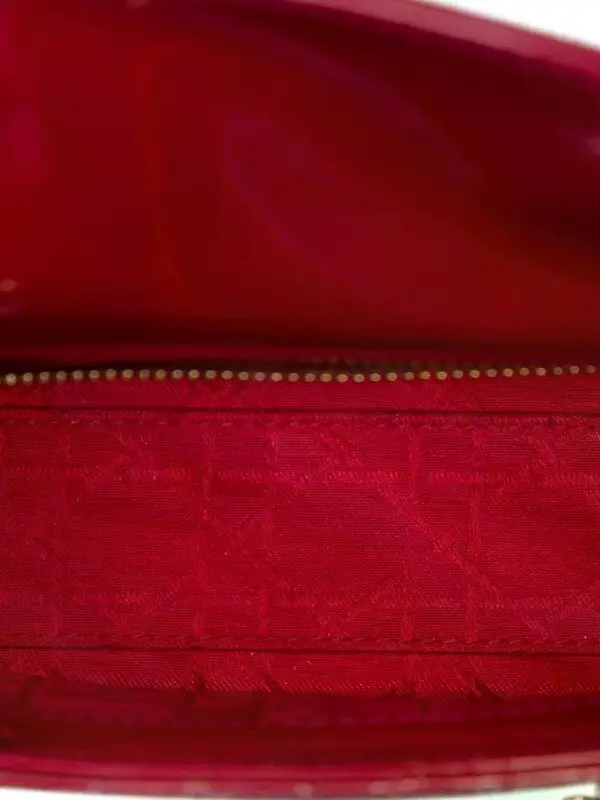 Dior 2017 Mini Patent Cannage Lady Satchel - Red