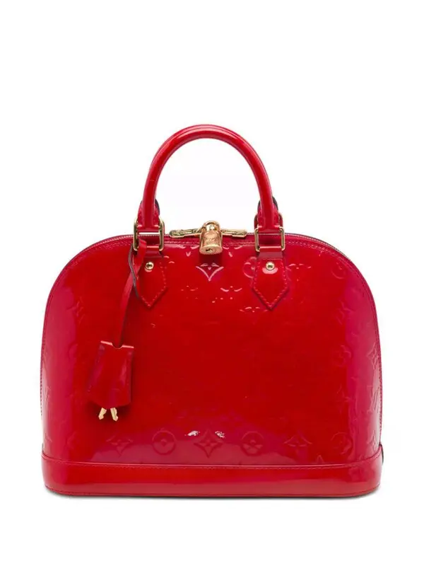 LOUIS VUITTON 2014 Monogram Vernis Alma Pm Handbag - Red