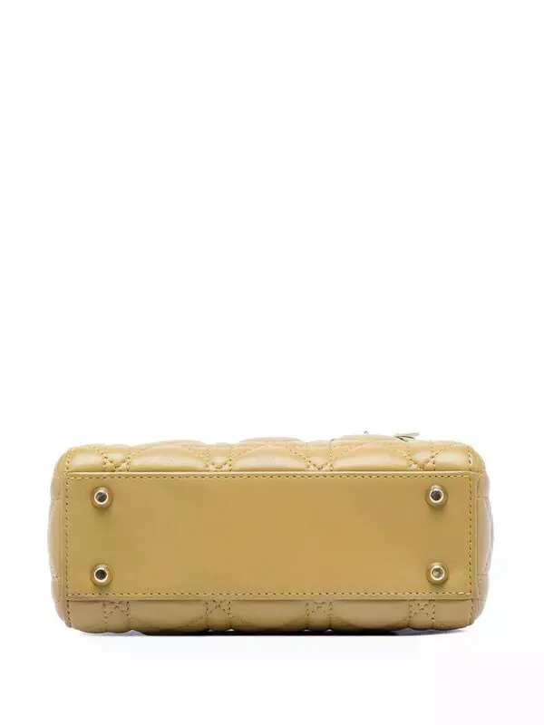 Dior 2019 Mini Lambskin Cannage Lady Satchel - Brown