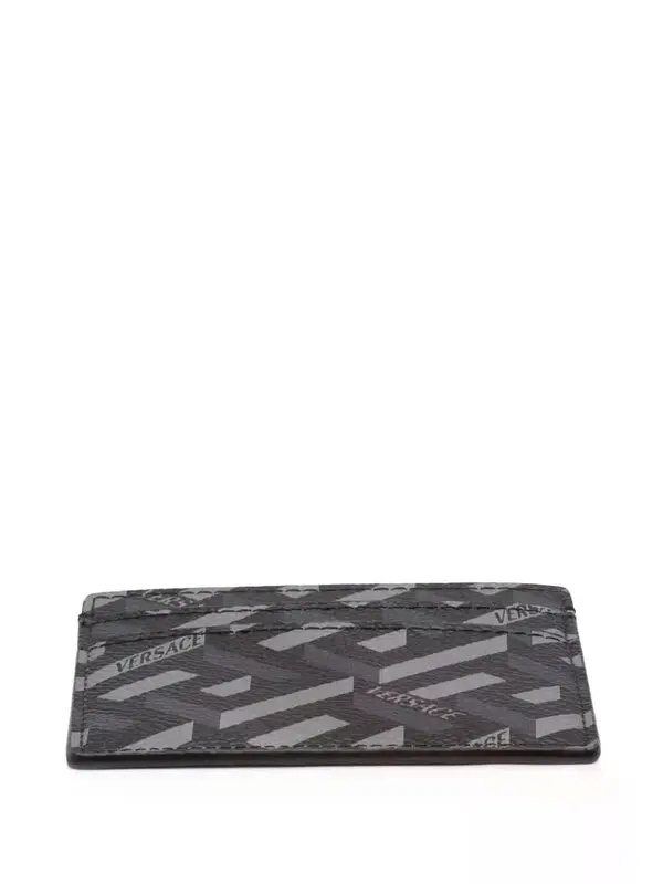 Versace 2010-2026 La Greca Coated Canvas Card Holder