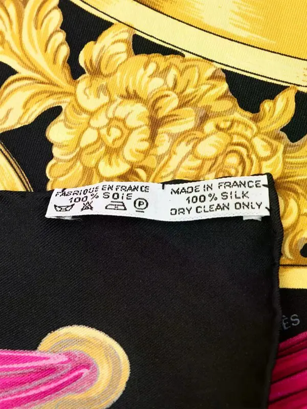 Hermès 1990-2014 Etriers Silk Scarf 90 Scarves - Black