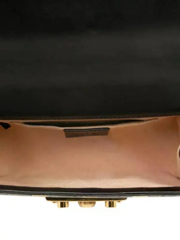 Gucci 2000-2015 Small Gg Supreme Bee Padlock Crossbody Bag - Neutrals