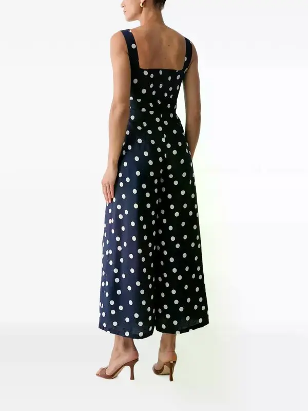 MORGAN Polka-dot Twist-detail Jumpsuit