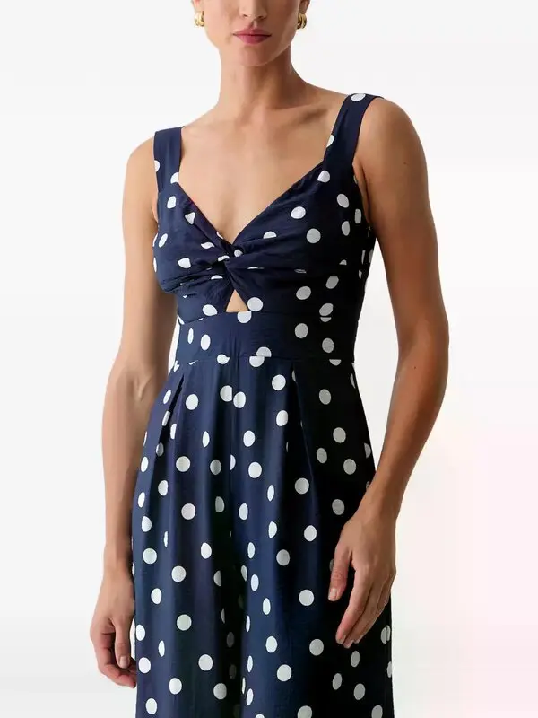 MORGAN Polka-dot Twist-detail Jumpsuit