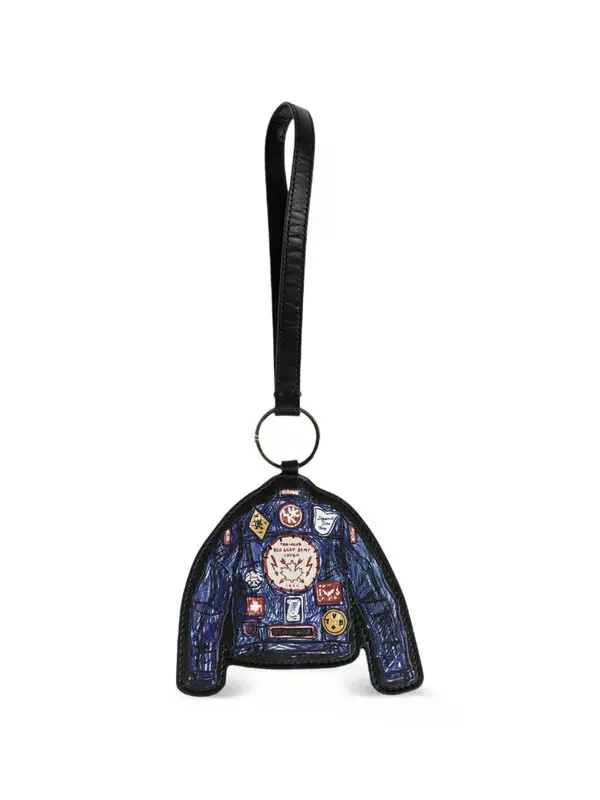 Dsquared2 Jacket-patch Leather Keyring - Blue